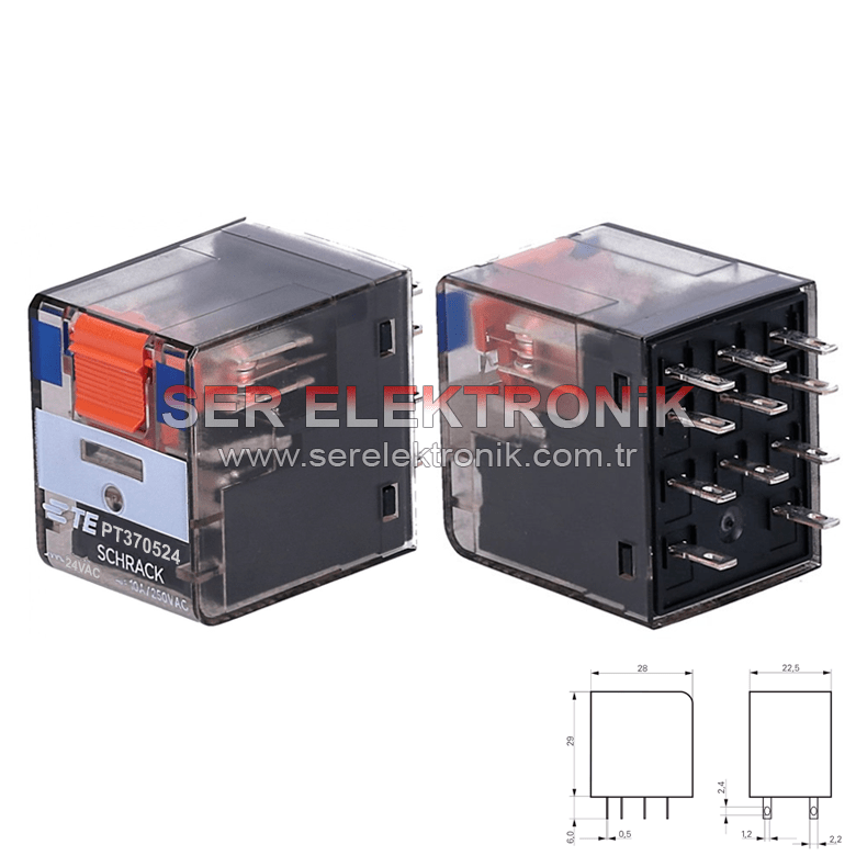 SCHRACK – PT370524 24VAC 3K 10A Endüstriyel Röle » Ser Elektronik